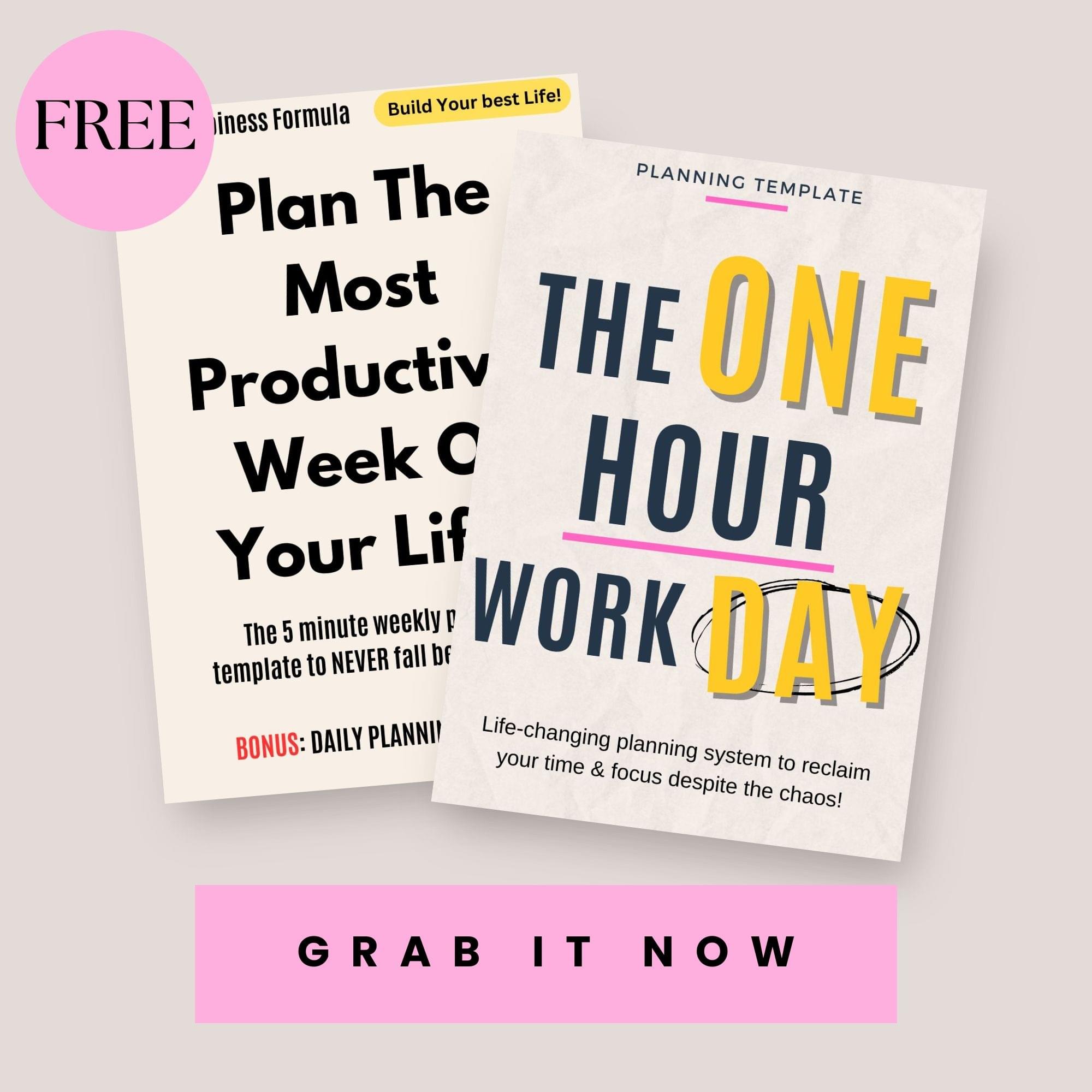 One Hour Work Day Planning Template